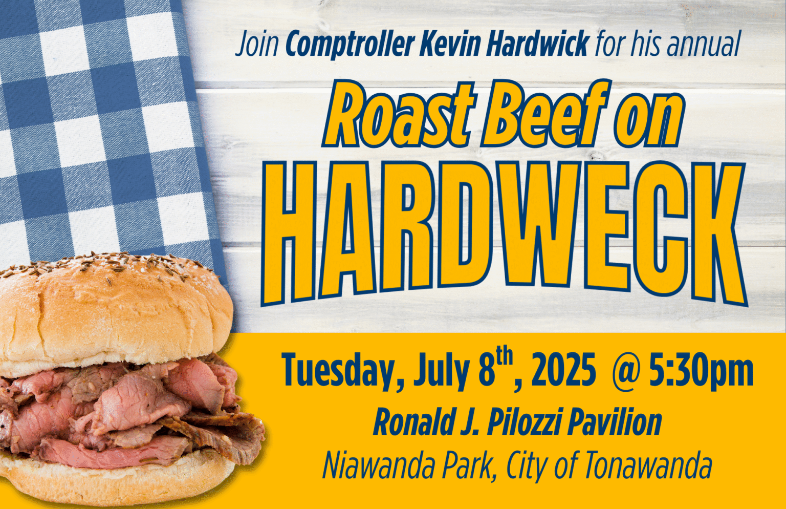 'Beef on Hardweck' - Fundraiser in support of Kevin Hardwick for Erie ...